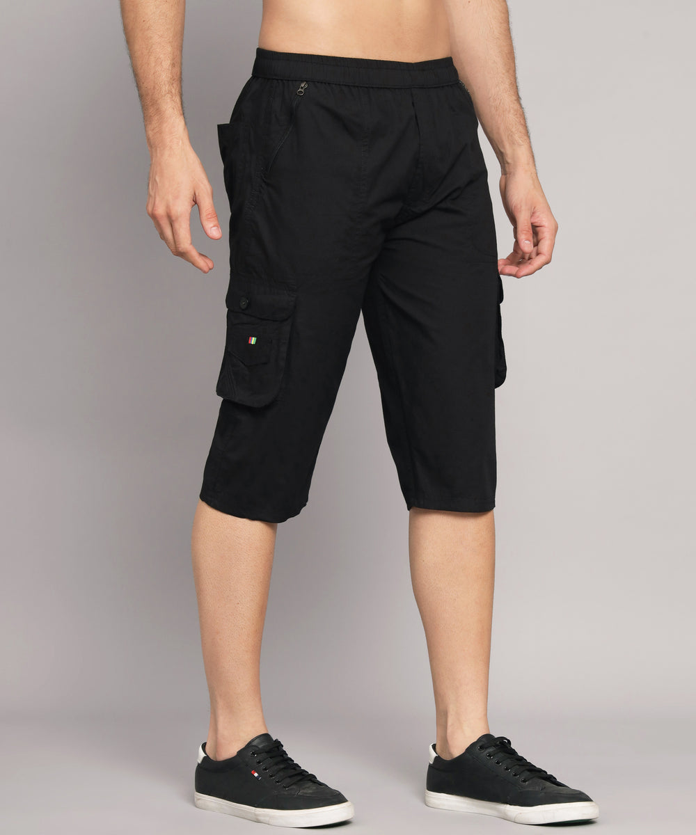 Men's Black Cotton Three Fourth Shorts – Studio Nexx